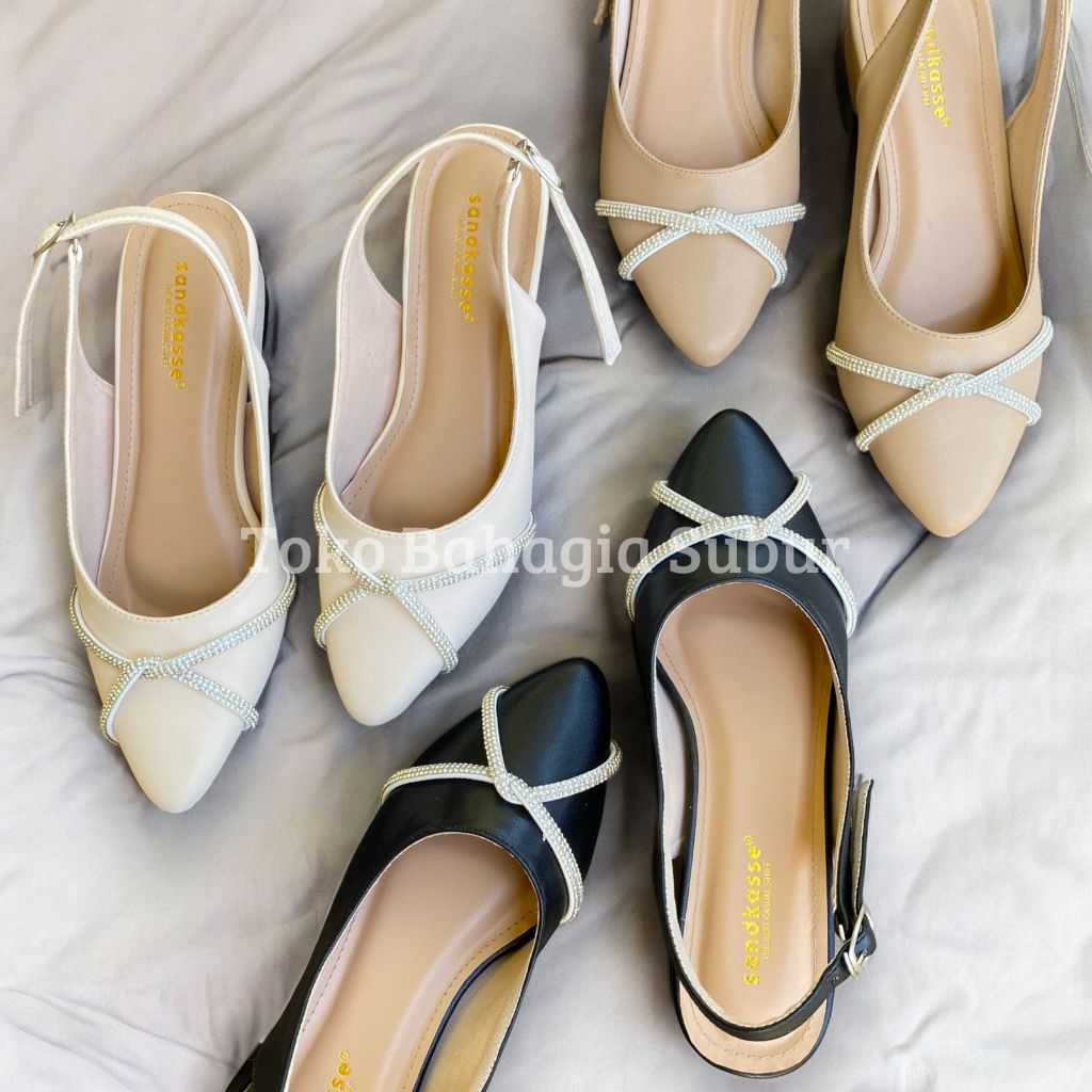 Jual Bahagia Kamila Heels Wanita Tali Gesper Hak 3 CM | Shopee Indonesia