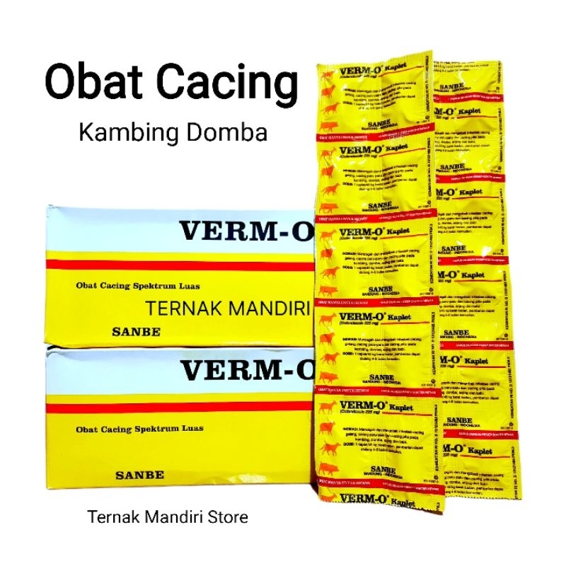Jual VERRM-O ISI 10 KAPLET OBAT CACING KAMBING DOMBA Obat cacing ...