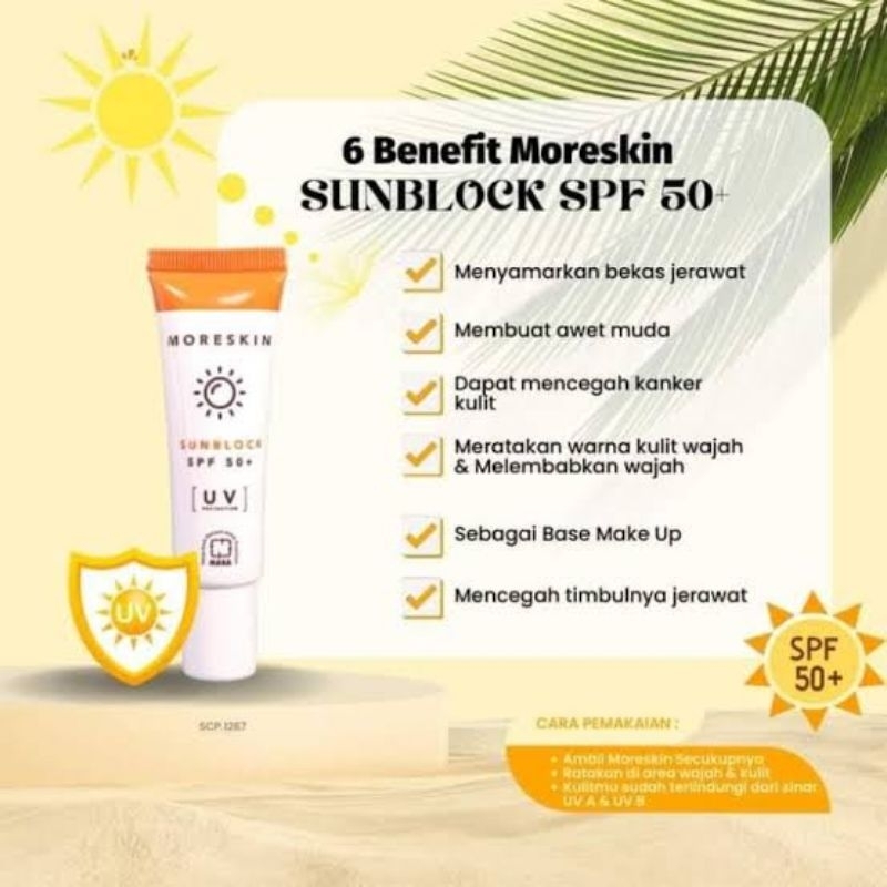 Jual MSPF50 MORESKIN SUNSCREEN SUNBLOCK 100% ORIGINAL NASA | Shopee ...