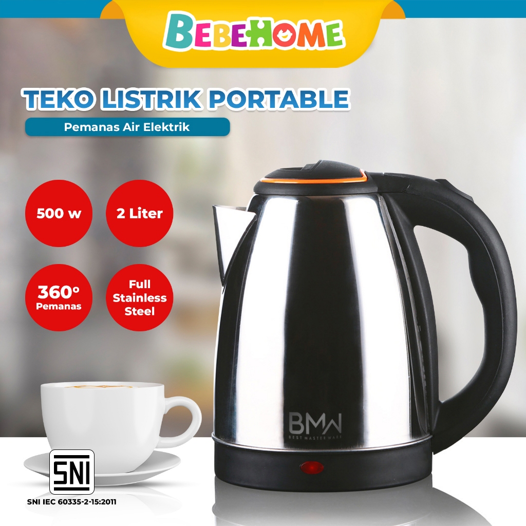 Jual Bebehome X BMW Teko Listrik 2 Liter Full Stainless Steel Pemanas ...