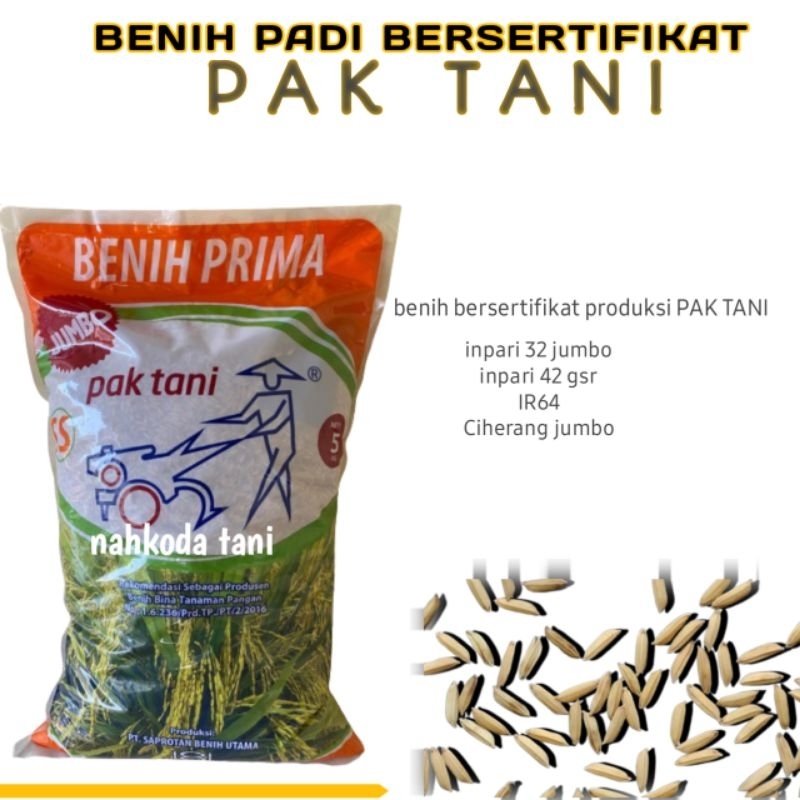 Jual Benih padi PAK TANI inpari 32, 33, 42, pajajaran, IR64, Mekongga, ciherang, sunggal ...