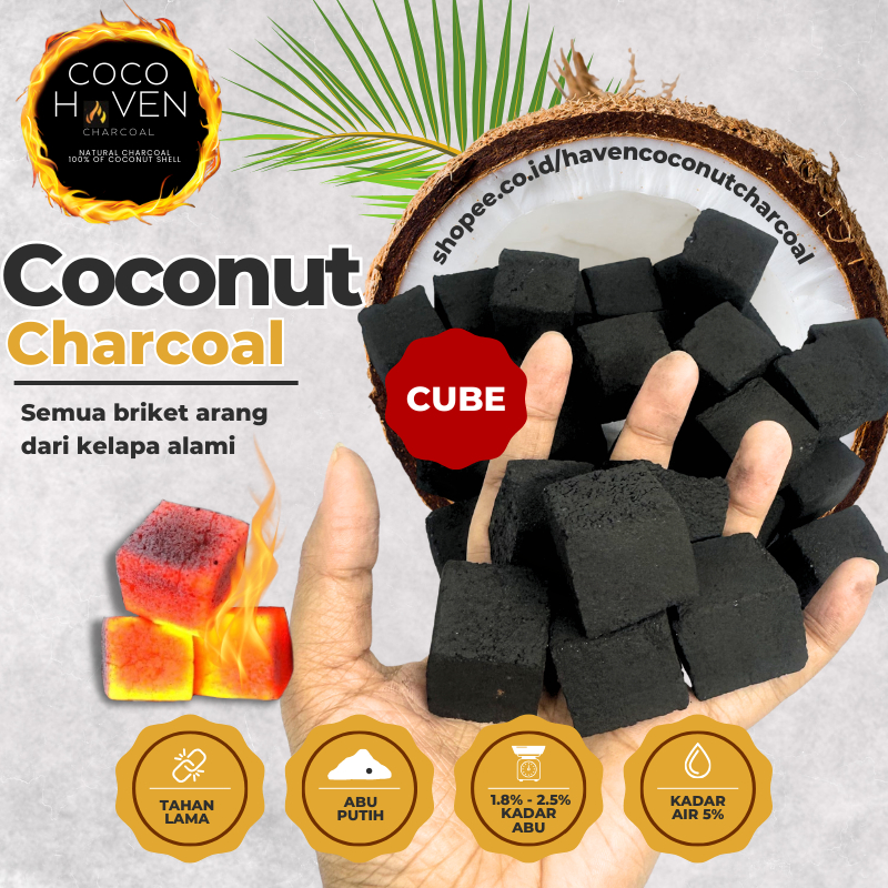 Jual Arang Breket Briket Areng Kotak Cube Batok Kelapa 1 Kg Premium ...