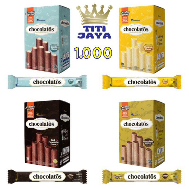 Jual CHOCOLATOS 1000 PANJANG BOX ISI 24 VANILA COKLAT DARK CHOCOLATE ...
