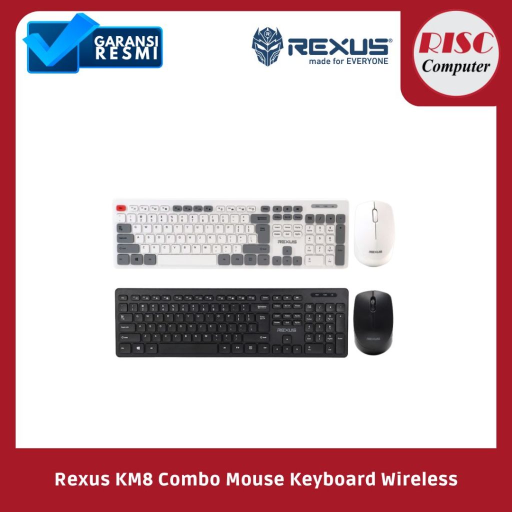 Jual Keyboard Wireless Rexus KM8 Combo Mouse Slim Wireless - Black ...