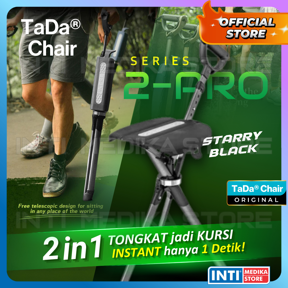 Jual TADA CHAIR - 2in1 Tongkat Lipat + Kursi Duduk GEN 2 PRO Series ...