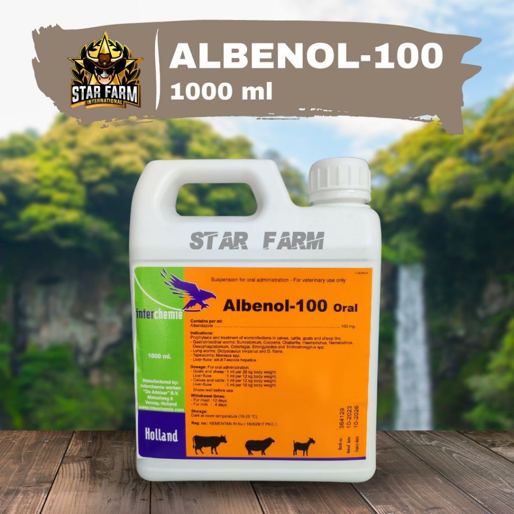 Jual Albenol-100 oral 1 liter Obat Cacing Sapi Kambing - Star Farm ...