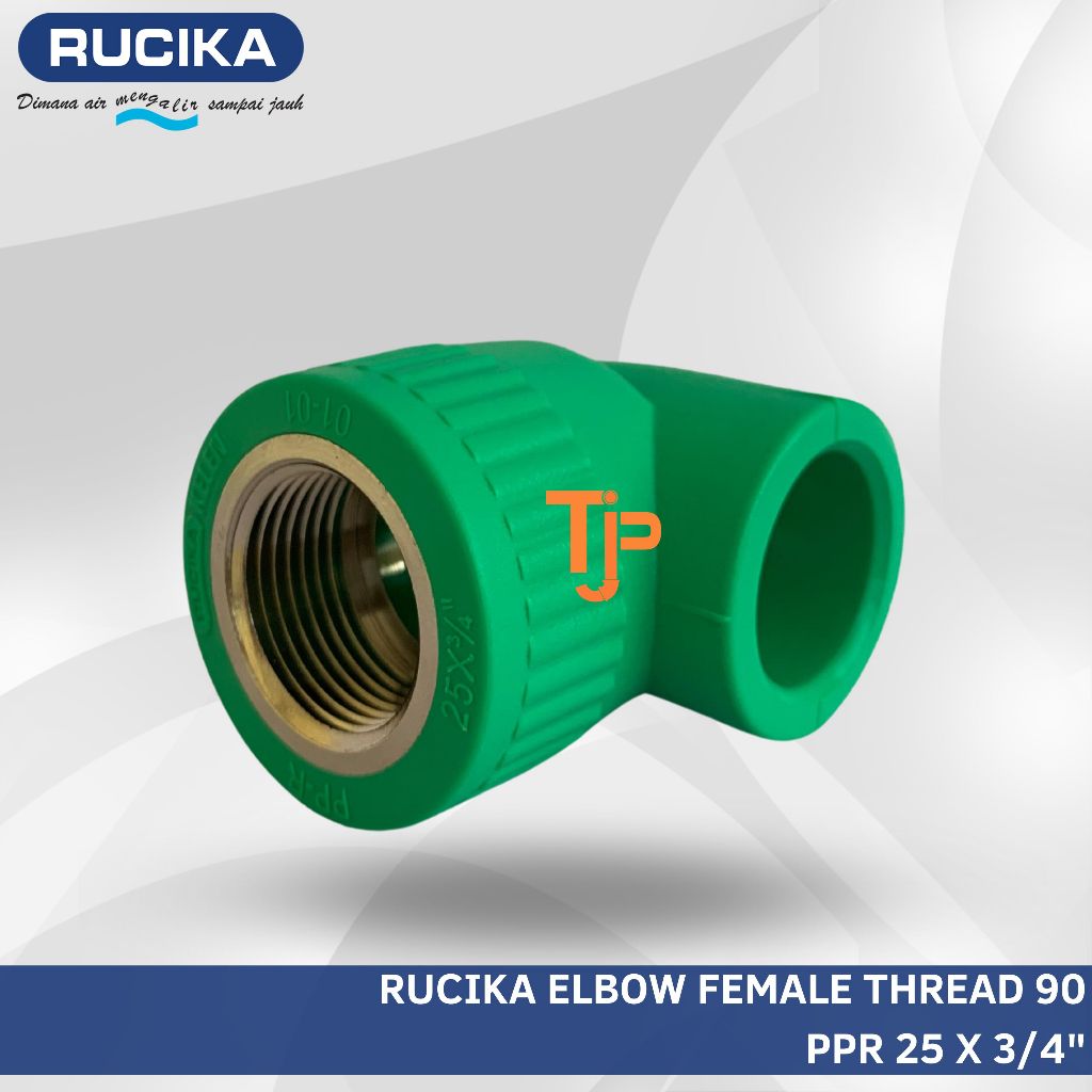 Jual KNIE DRAT DALAM PPR RUCIKA DN 20x1/2" s.d 32x1"/ELBOW FEMALE THREAD 90 GREEN TIGRIS ...