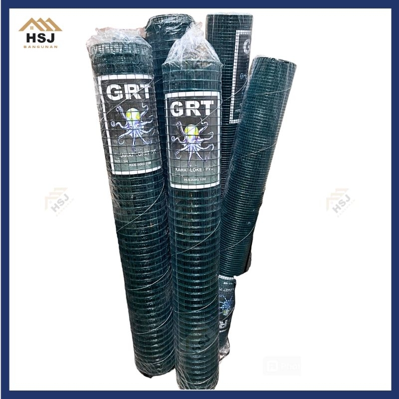 Jual Kawat Ram Loket PVC Hijau Ayakan Kandang Lubang 3/4 1 Roll 10 ...