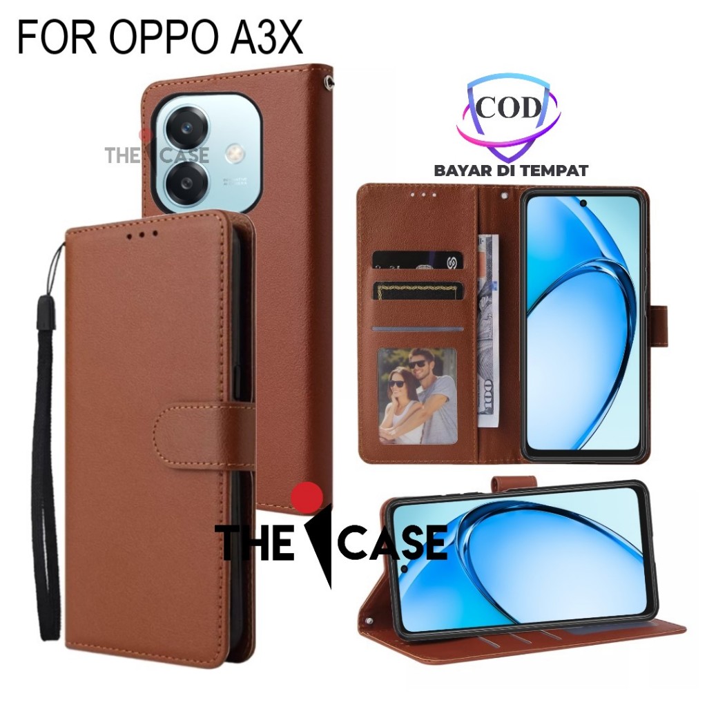 Jual Casing oppo a3x model flip buka tutup case kulit ada tempat foto ...