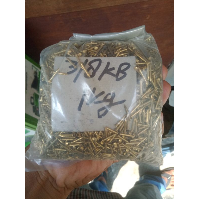 Jual Paku kuningan ukuran 3/8 inch kepala bulat, paku kuningan 10 mm ...