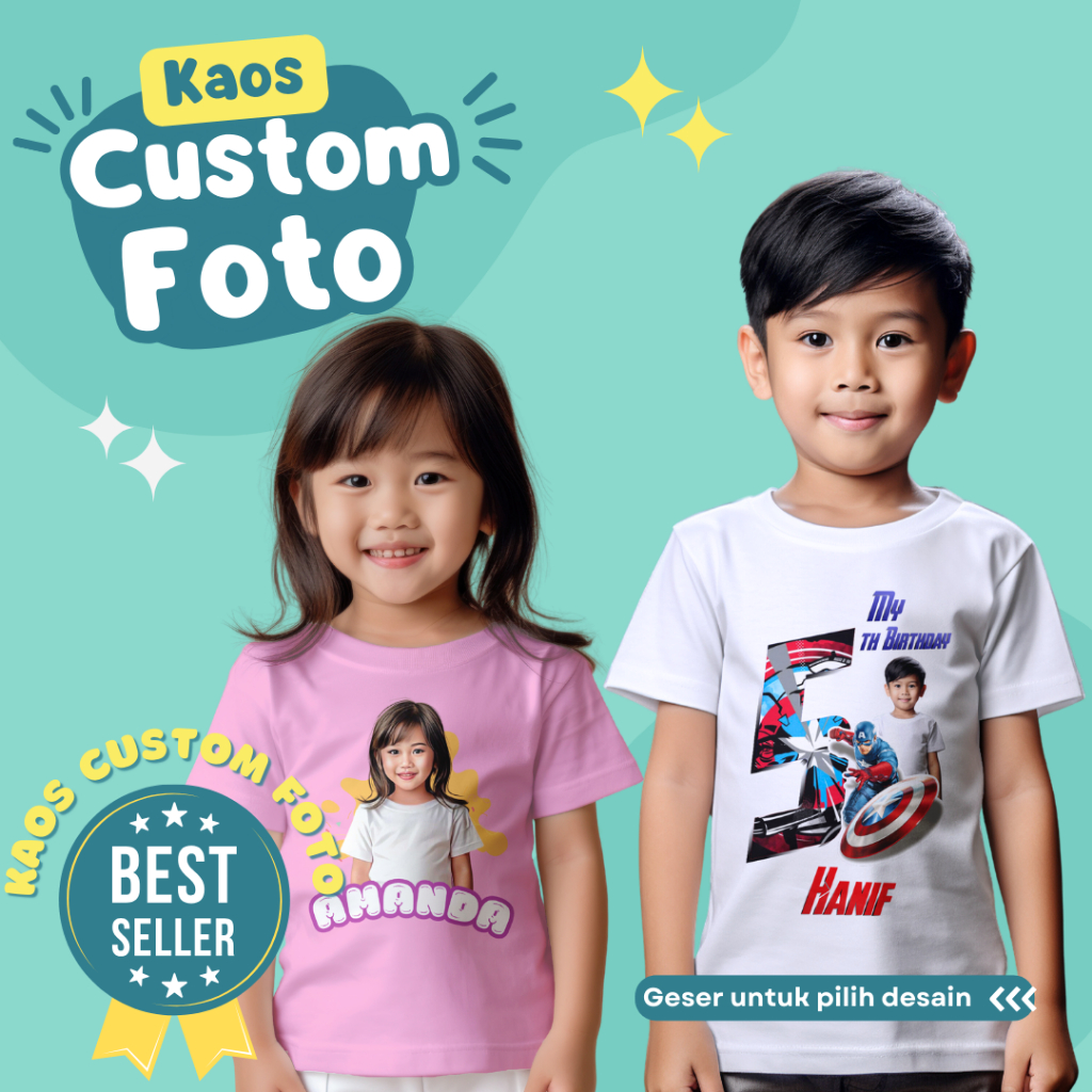 Jual ENZO Kaos Custom Foto Anak & Keluarga Sablon Foto Untuk Ulang ...