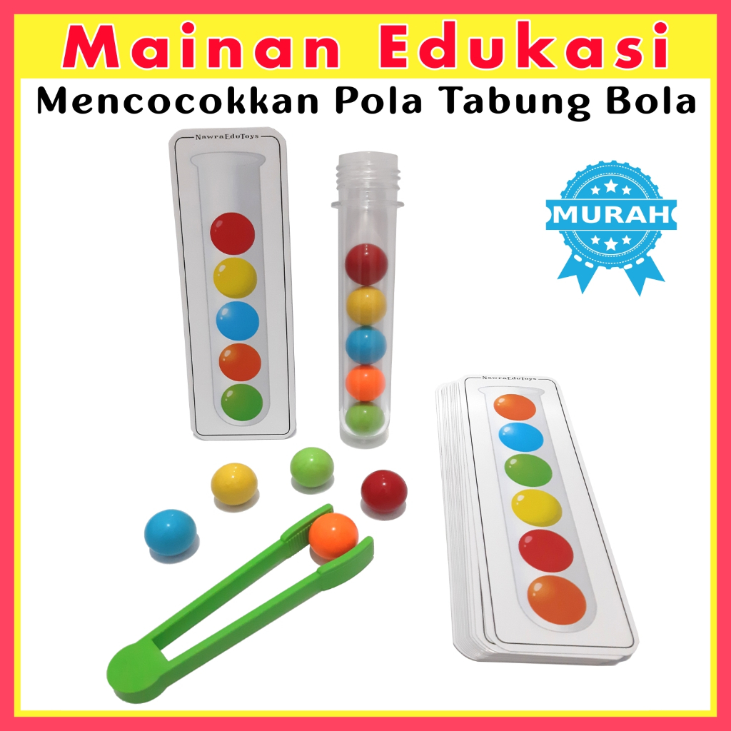 Jual Mainan edukasi mencocokkan POLA TABUNG BOLA, montessori toys ...
