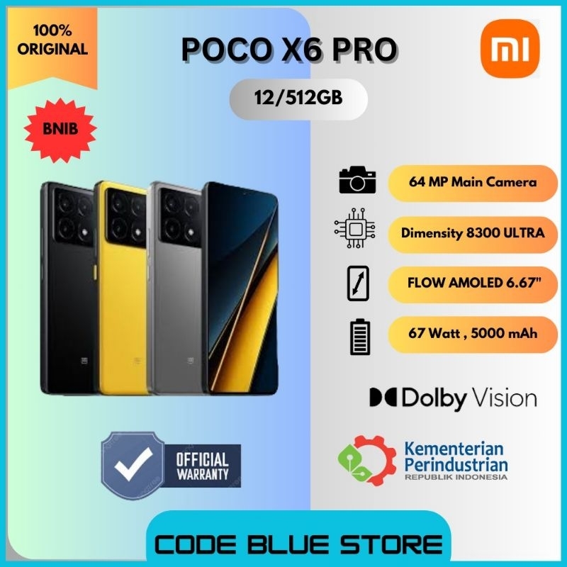 Jual Xiaomi POCO X6 PRO 5G 12/512GB - Garansi Reami Xiaomi | Shopee ...