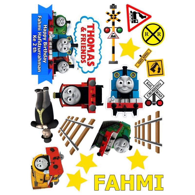 Jual Topper Cake Thomas gratis tambah nama, usia, dan foto/ hiasan kue ...