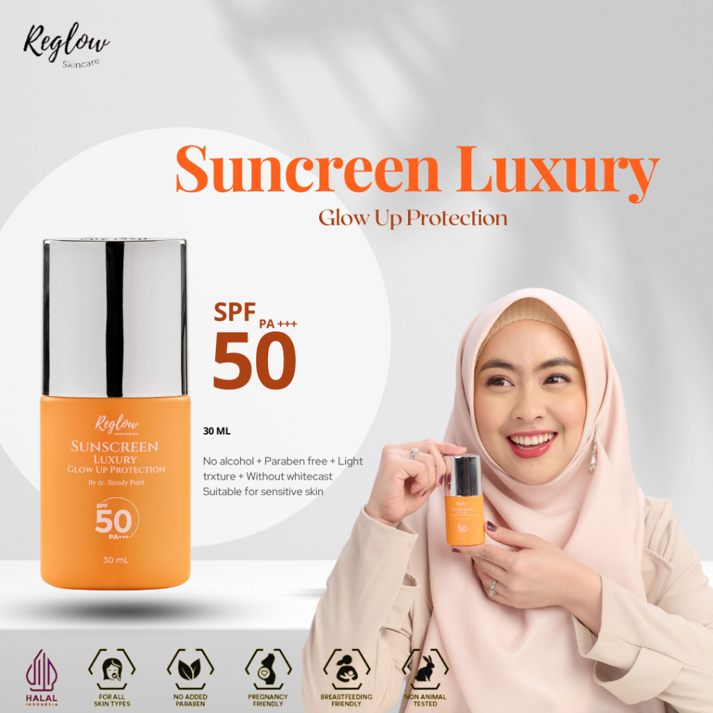 Jual REGLOW Sunscreen Luxury Glow Up Protection SPF 50 PA+++ Lindungi ...
