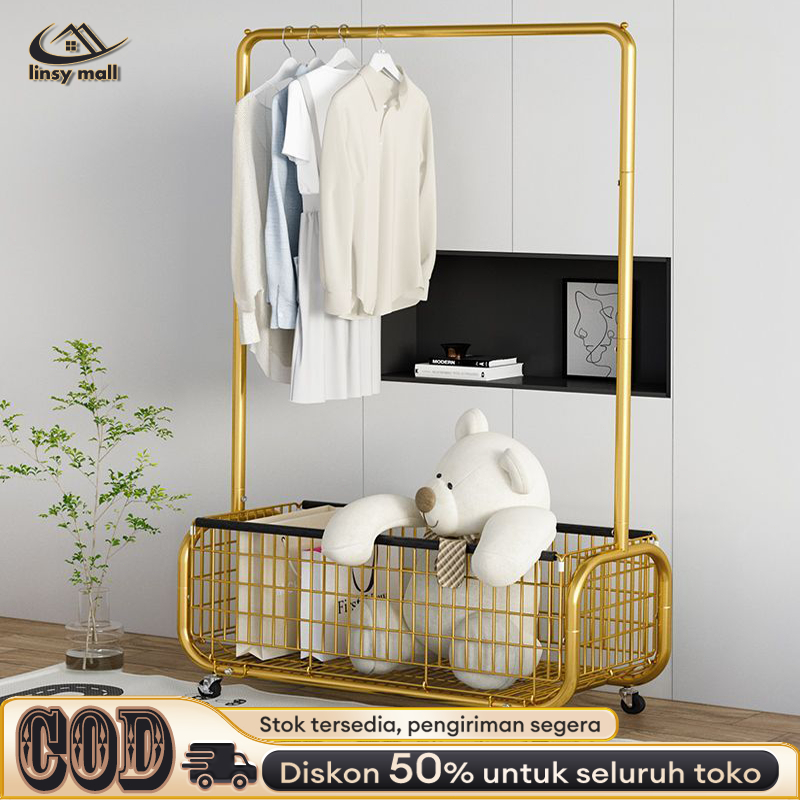 Jual Rak Gantungan Baju Stainless Steel Berdiri Dengan Roda Stand ...