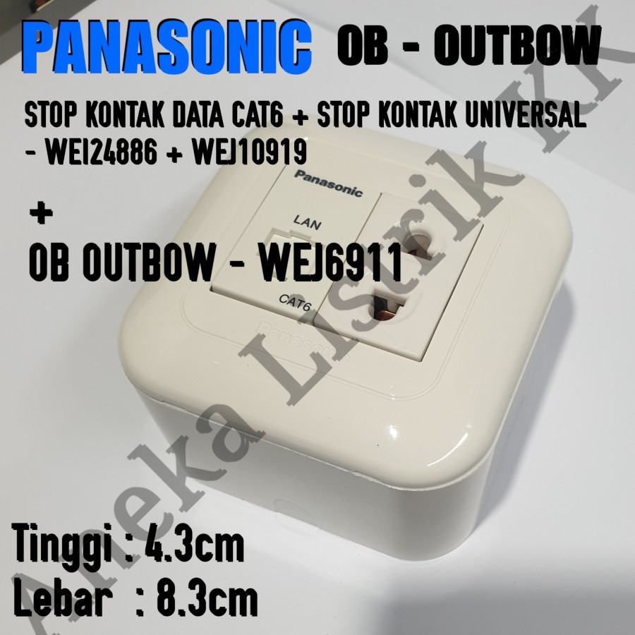 Jual PANASONIC OB STOP KONTAK DATA CAT6 plus STOP KONTAK UNIVERSAL OB ...