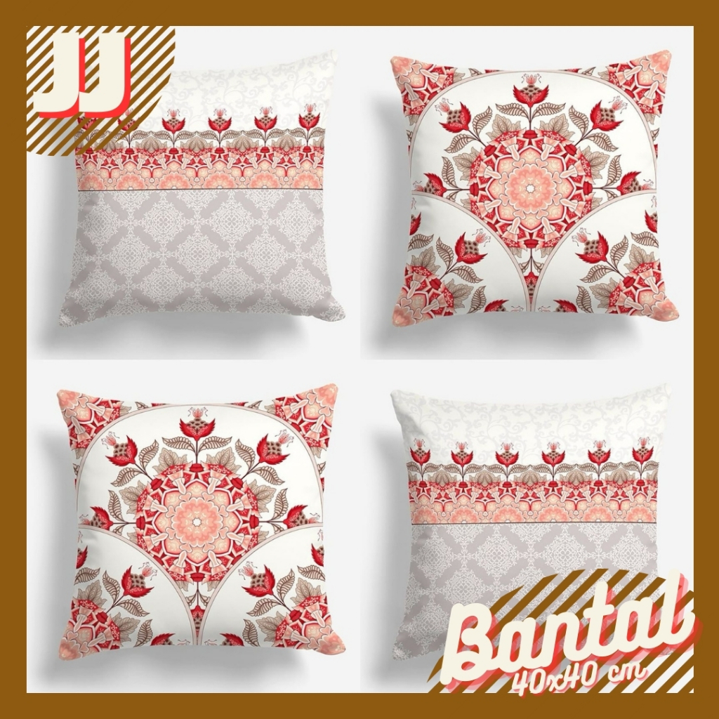 Jual BANTAL SOFA PRINT MOTIF ABSTRAK CORAL GREY SERIES 40X40 CM ...