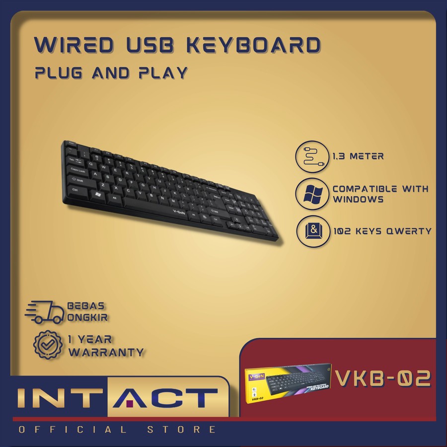 Jual Wired USB Keyboard V-GeN VKB-02 PNP Keyboard Kabel | Shopee Indonesia