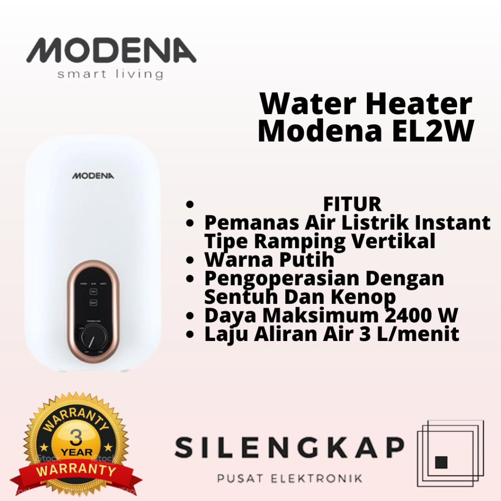 Jual Water Heater Modena EL2W / Water Heater Instant Modena EL 2 W ...