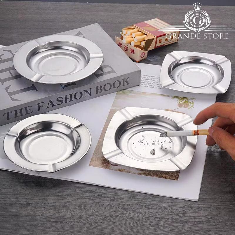 Jual Asbak stainless bentuk bulat kotak Asbak tempat putung rokok/Asbak ...