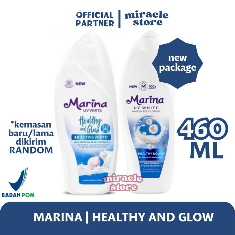 Jual [MIRACLE STORE] 460ML MARINA HEALTHY AND GLOW BIRU 460ML MARINA ...