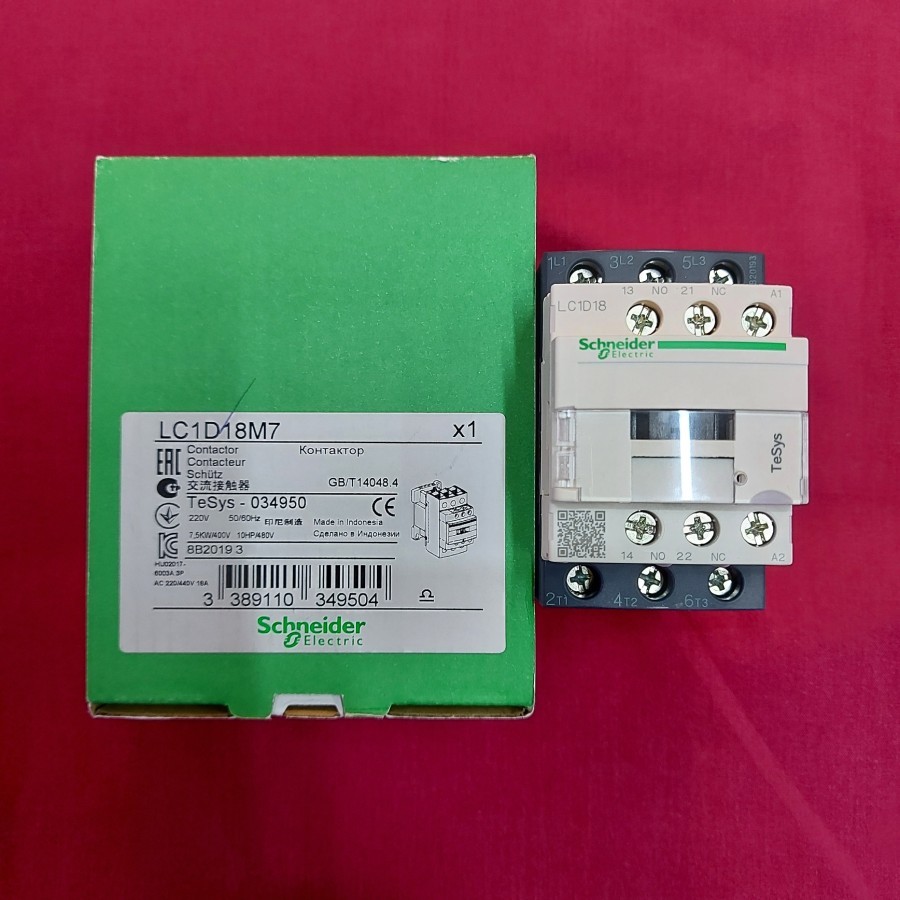 Jual LC1D18M7 Kontaktor Contactor 32A 7,5kW 3P 220V ORIGINAL Schneider ...