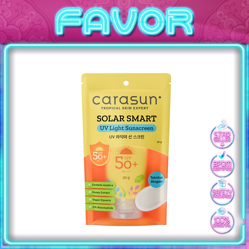 Jual Carasun Solar Smart UV Light Sunscreen SPF 50+ PA++++ 30g | Tekstur Ringan | Perlindungan ...