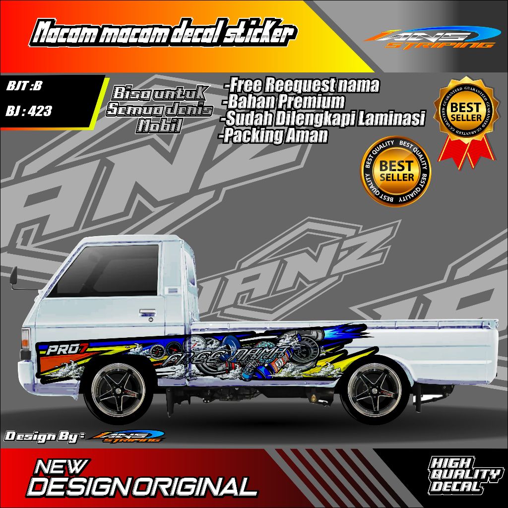 Jual BJT 423 - DECAL STIKER BAK SAMPING L300 GRANMAX TRAGA NEW CARRY ...