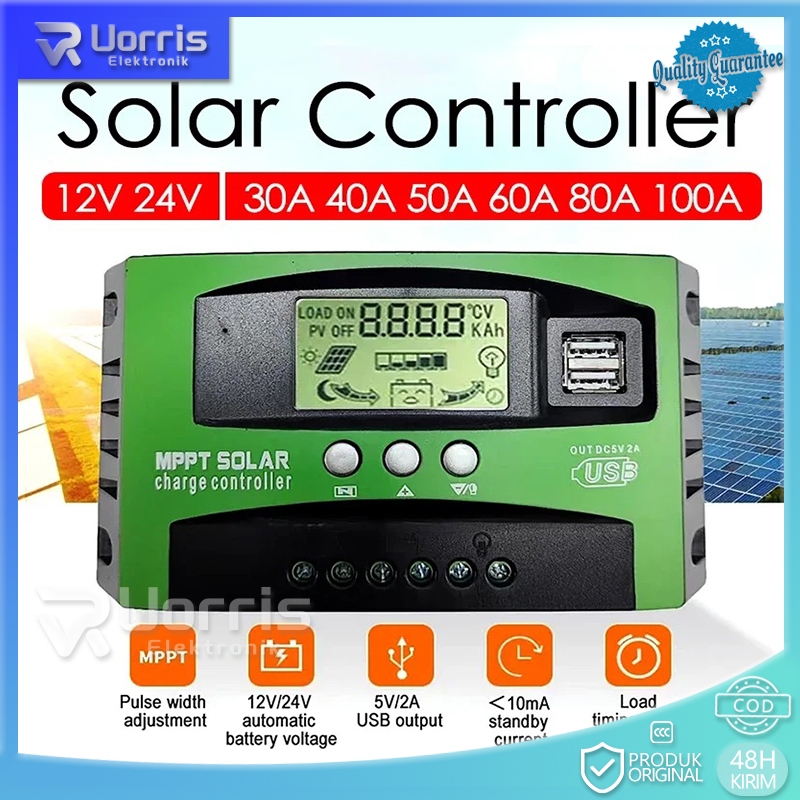 Jual MPPT Pengontrol CAS Surya 12V 24V 100A Solar Charge Controller ...