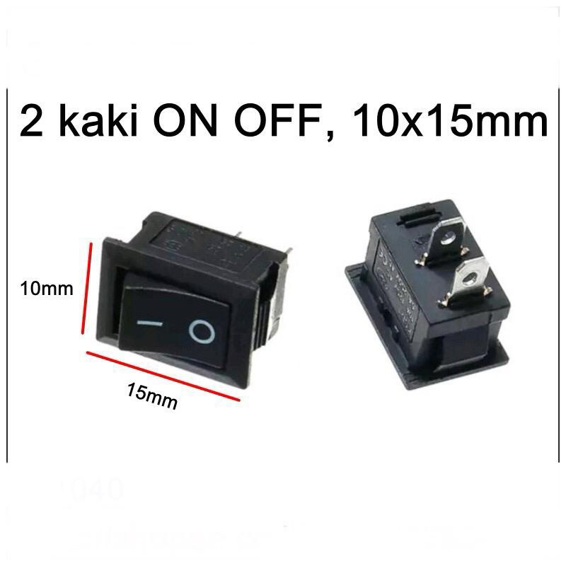Jual 25pcs Rocker switch 2 pin saklar 2 kaki kalkulator super mini ...