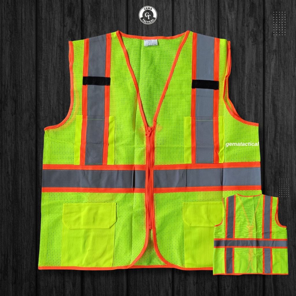 Jual Rompi Safety Kuning Orange / Reflektif Visibilitas Tinggi Keamanan ...
