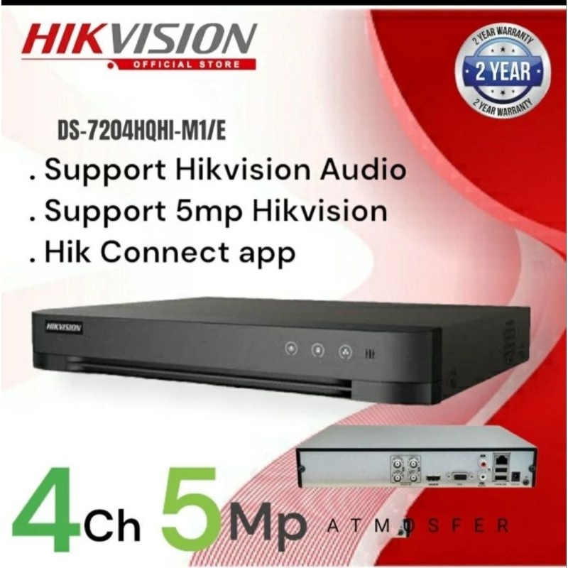 Jual DVR 4ch Hikvision DS-7204HQHI-M1/E Full HD Up To 4mp DVR 4 Channel Hikvision 4 ch Garansi ...