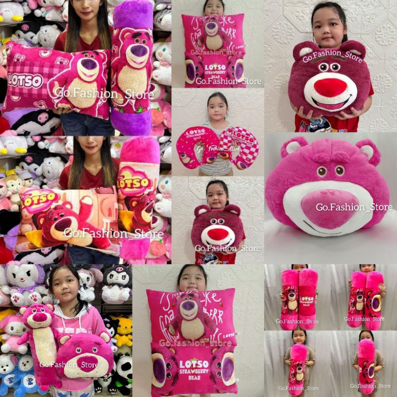 Jual New Viral Lotso Bantal Boneka Kepala Karakter Lotso Stawberry ...