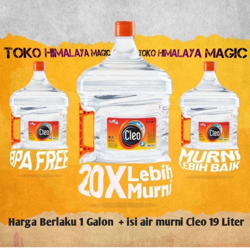 Jual Cleo Galon BPA FREE + isi air murni 19 Liter | Shopee Indonesia