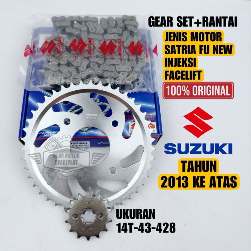 Jual ORIGINAL GEAR SET+RANTAI SATRIA FU NEW INJEKSI KUALITAS ASLI 100% ...