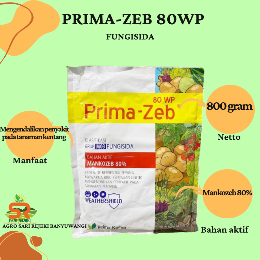 Jual PRIMAZEB 80WP 800GRAM FUNGISIDA | Shopee Indonesia