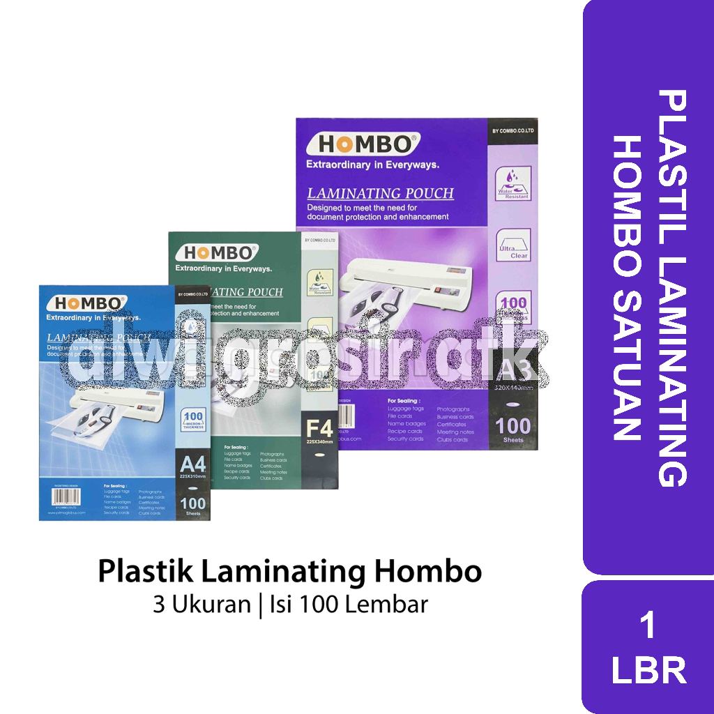 Jual Plastik Laminating Film Hombo A4 F4 A3 | 1 Lembar | Shopee Indonesia