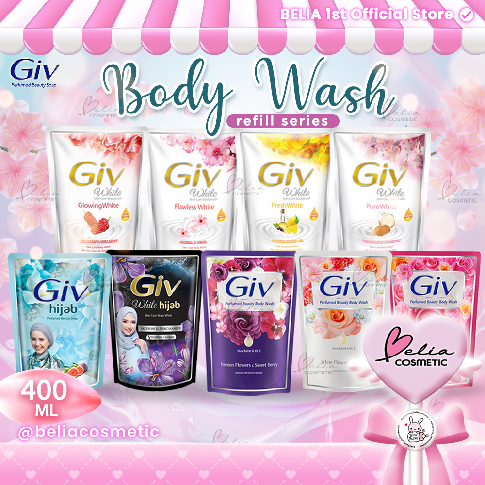 Jual BELIA GIV Body Wash 400ml Pouch | White Skincare Bodywash | Sabun ...