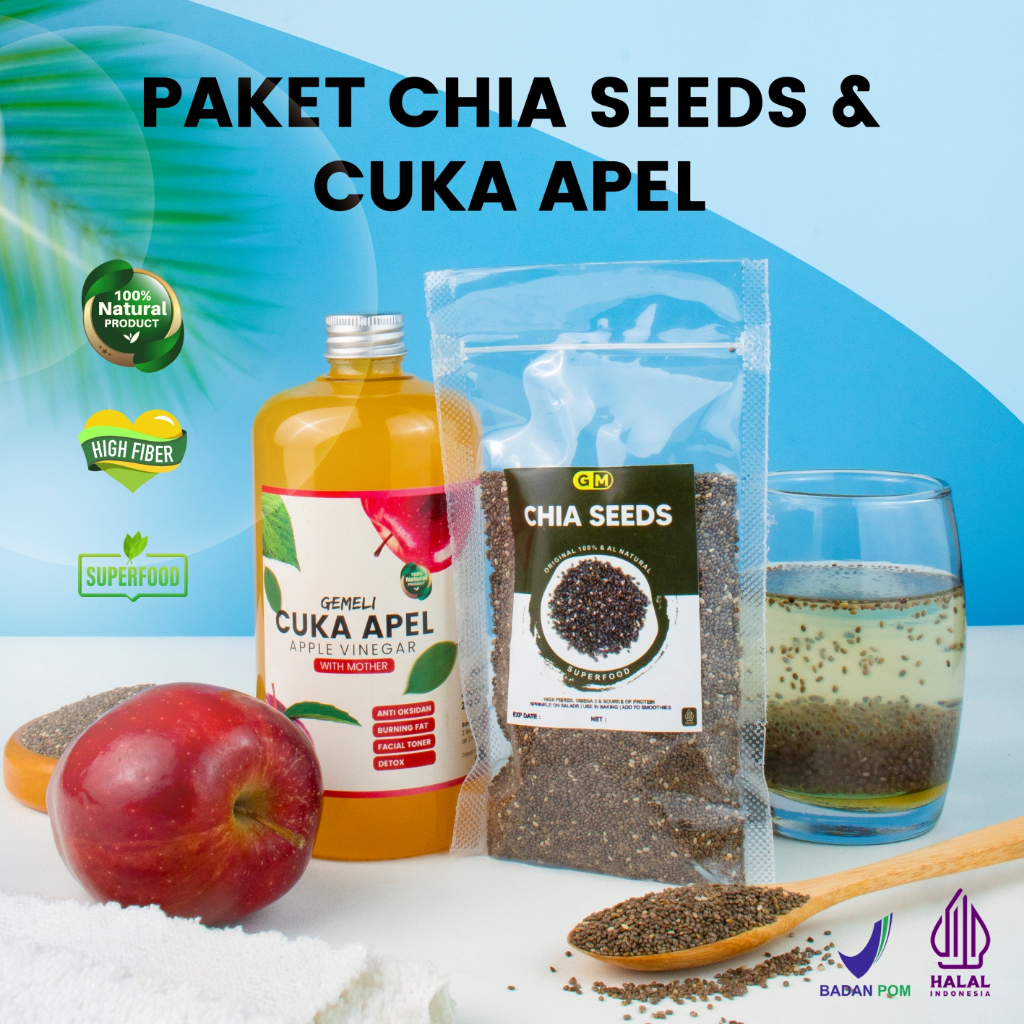 Jual Paket Bundling Cuka Apel Premium 500ml Chiaseed Organik 100gr ...