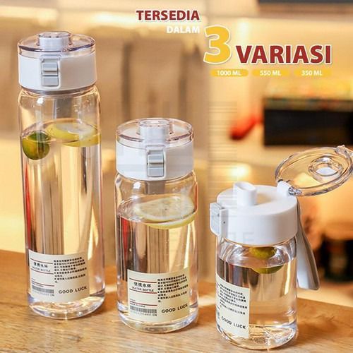 Jual Botol air Minum BPA FREE Putih Transparan Bening Estetik aestetik ...