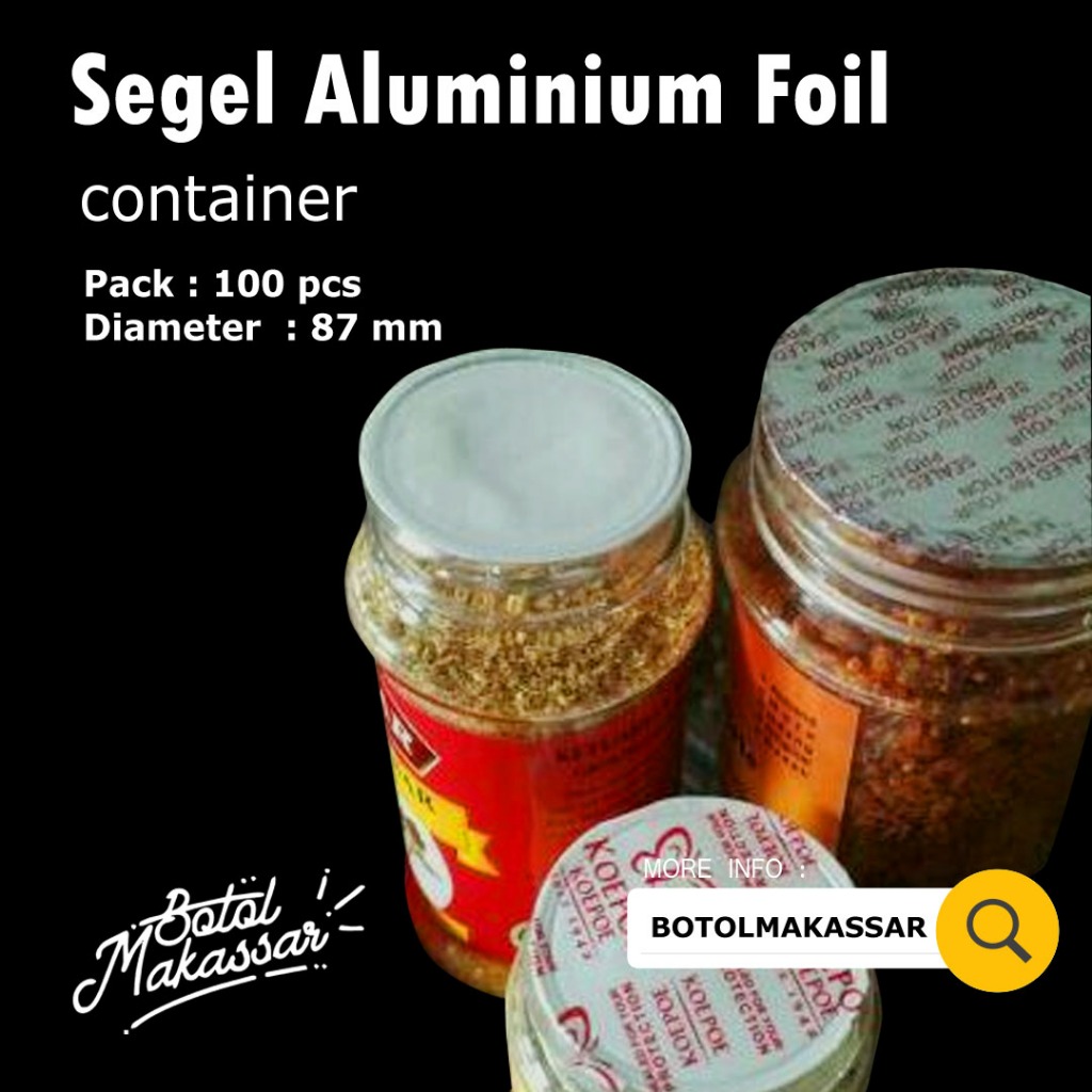 Jual Segel Aluminium Foil ukuran 87mm untuk Toples Tabung / Toples Tin ...