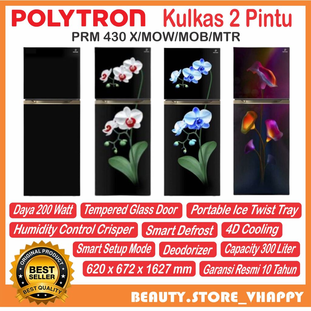 Jual Kulkas Polytron 2 Pintu Belleza Varia Big Liter 300 liter PRM 430 ...