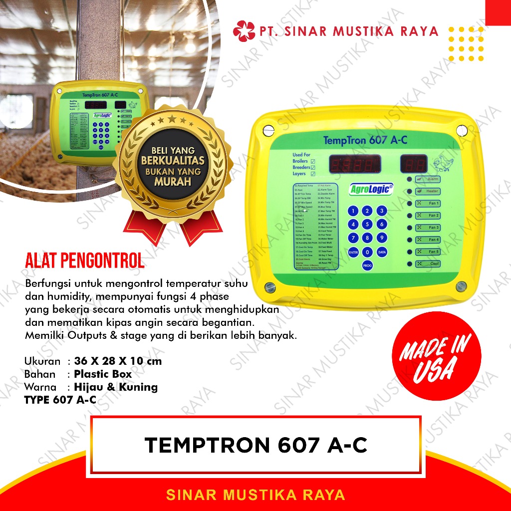 Jual Temptron 607 A-C Pengatur Suhu Pengontrol Close House Kipas ...