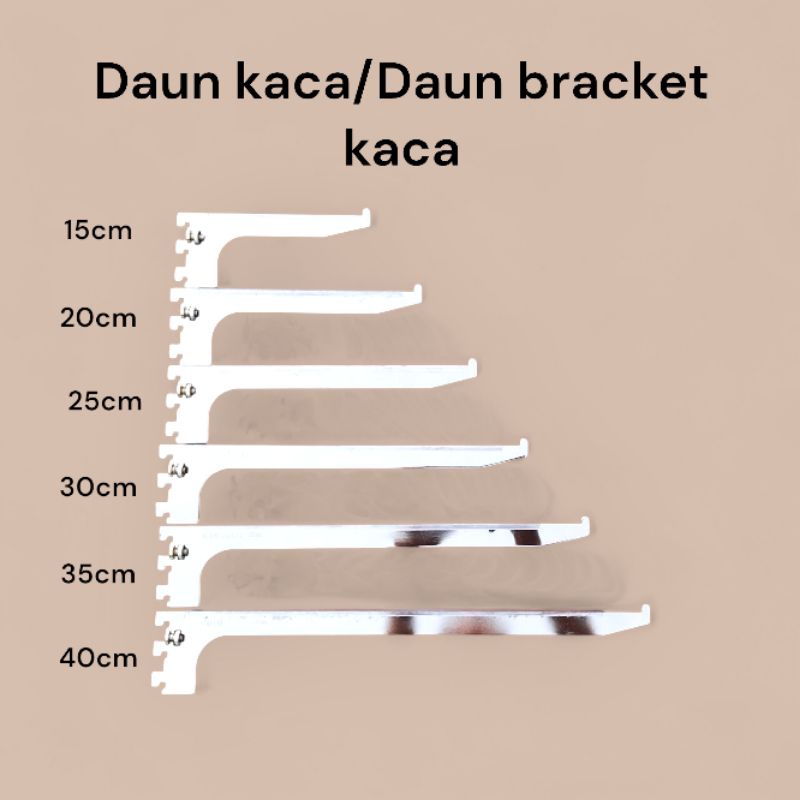 Jual Daun bracket / kedudukan kaca 15cm - 40cm | Shopee Indonesia