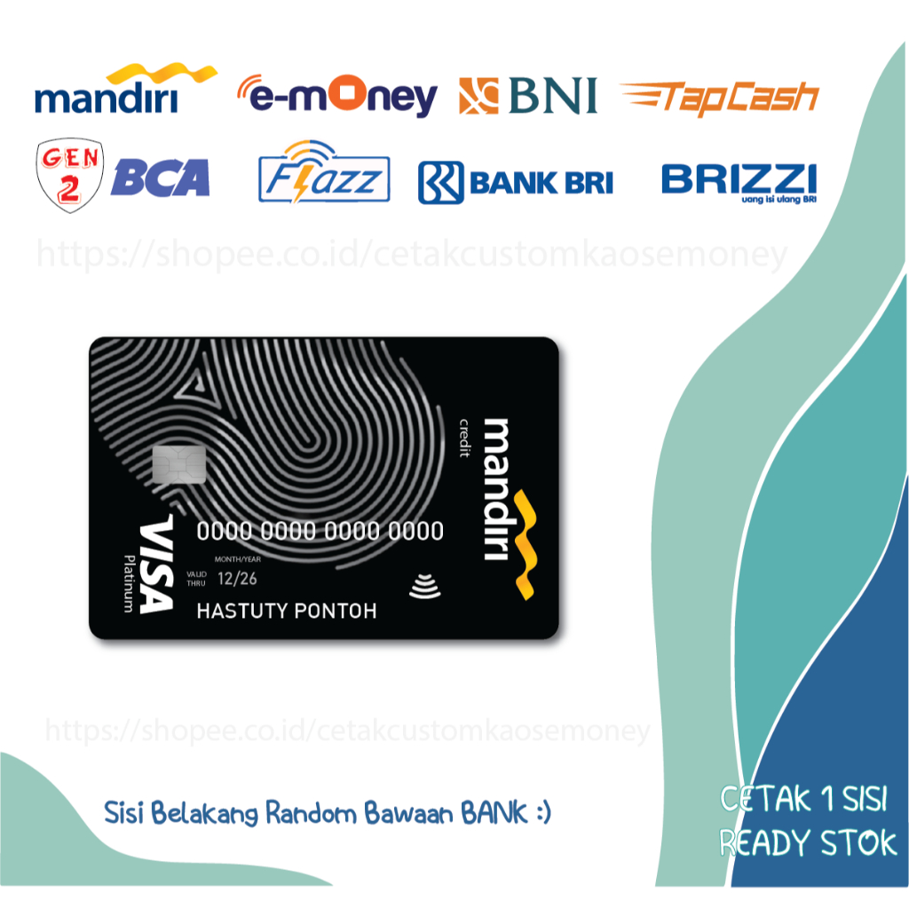 Jual KARTU E MONEY E TOLL KARTU MANDIRI CREDIT VISA PLATINUM BLACK ...