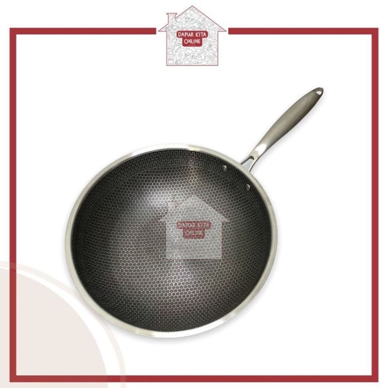 Jual Panci Honeycomb Wajan Goreng Anti Lengket Frypan Coating 32 cm ...