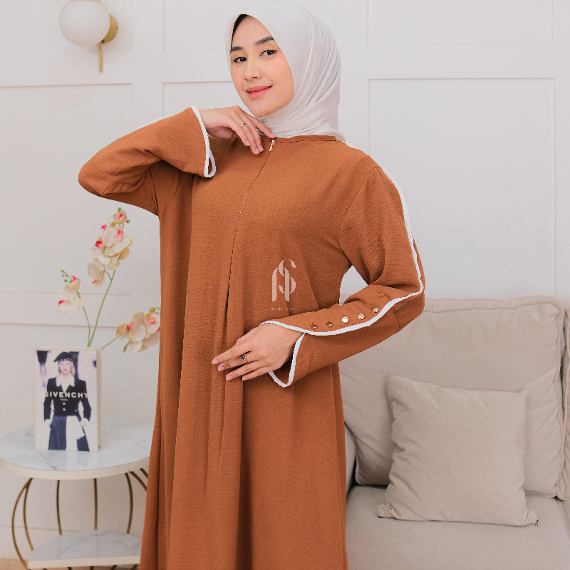 Jual Dress Gamis Abaya Muslim Umroh Haji Batwing MECCA Daily bahan Crinkle Airflow By Nabil ...