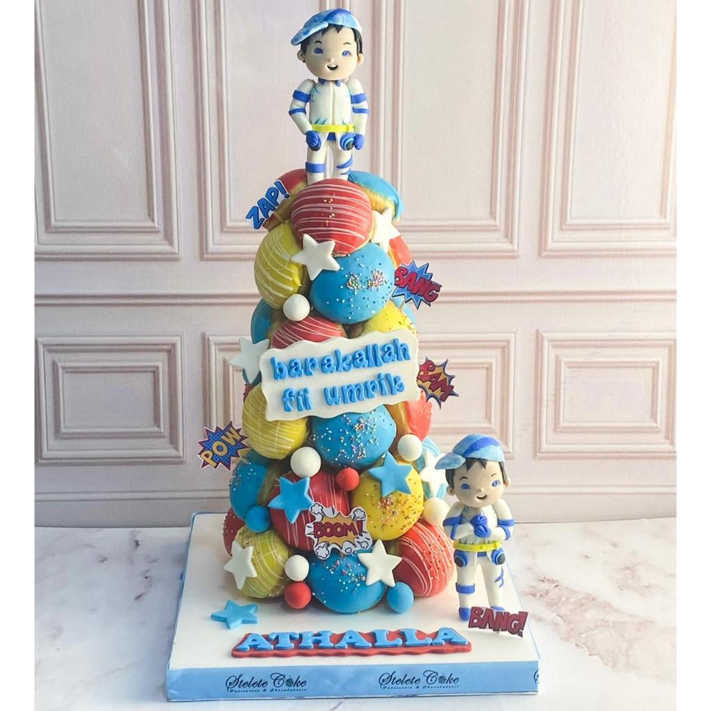 Jual Kue Ulang Tahun/Birthday Cake/Donat Tower Tema Boboiboy Beliung ...