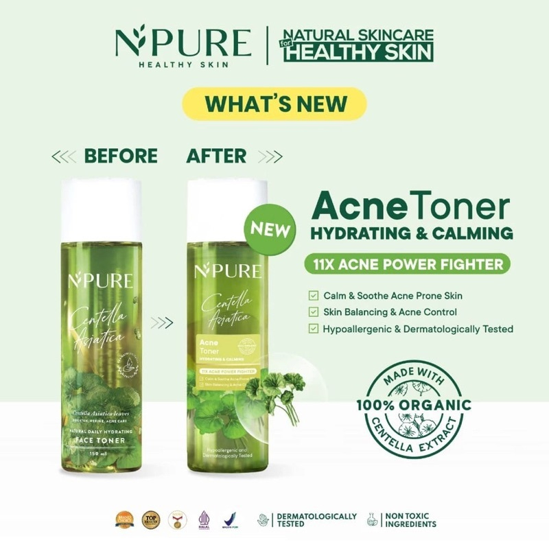 Jual N'PURE FACE TONER CENTELLA ASIATICA 150 ML NPURE | Shopee Indonesia